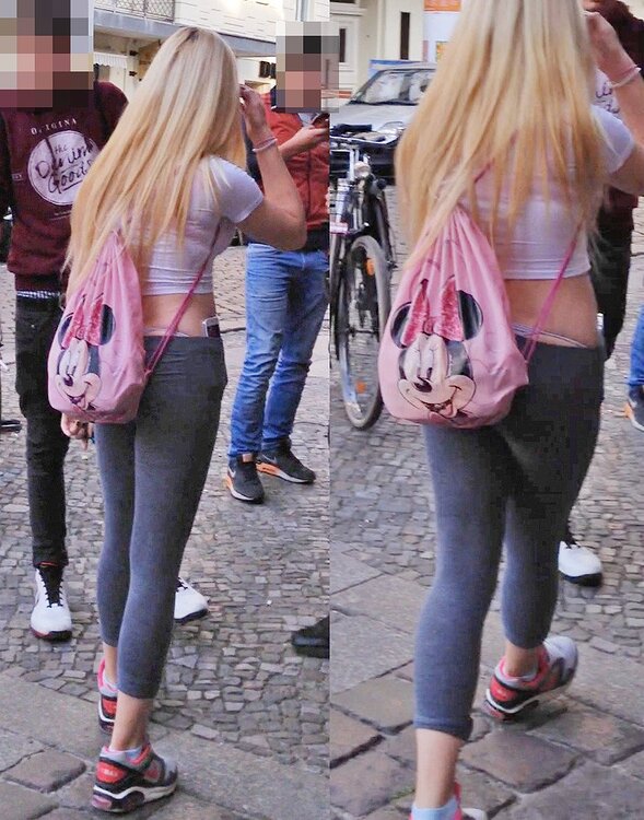 German chav teen shows her thong - Spandex, Leggings & Yoga Pants - Forum