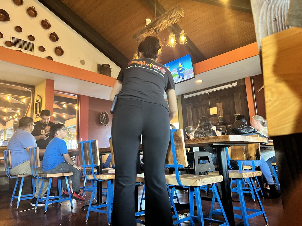 Waiter at restaurant black leggings - Spandex, Leggings & Yoga Pants ...
