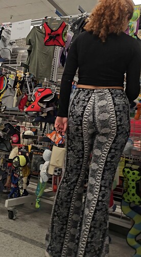Hot Curly haired wearing the FORBIDDEN (flare print) pants - Forum