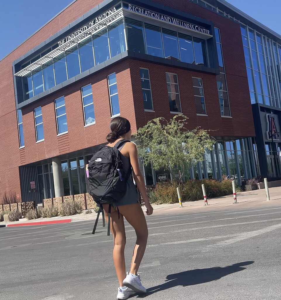College girl shows off beautiful cheeks and makes me late to class ...
