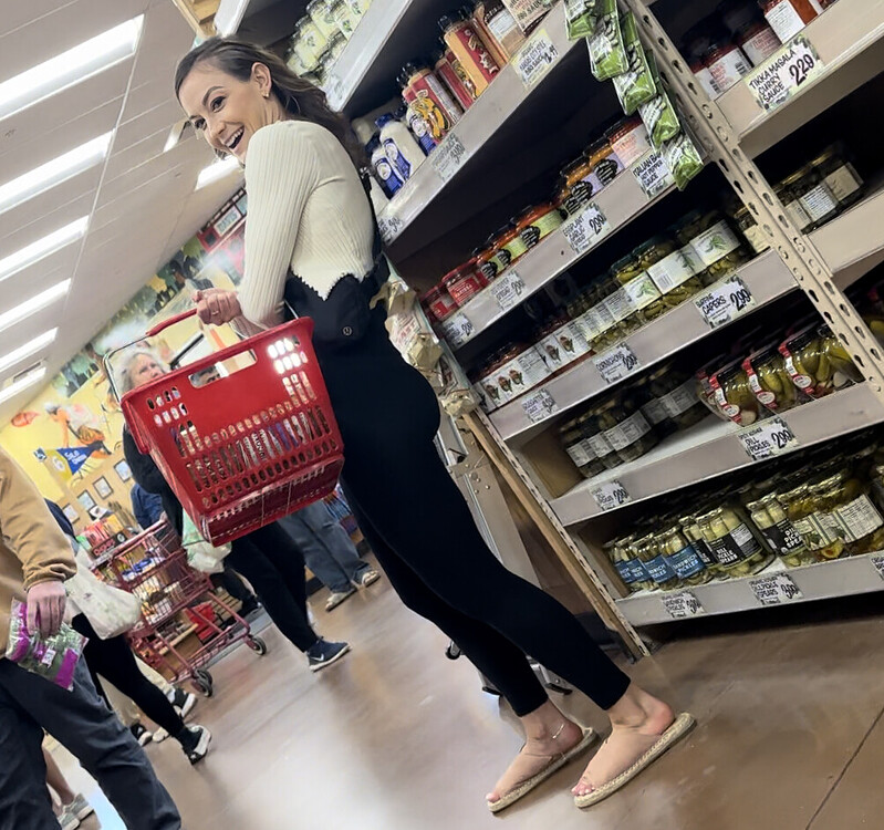 Petite and Fit Beautiful Woman in Yoga Pants with faint VTL - Spandex ...