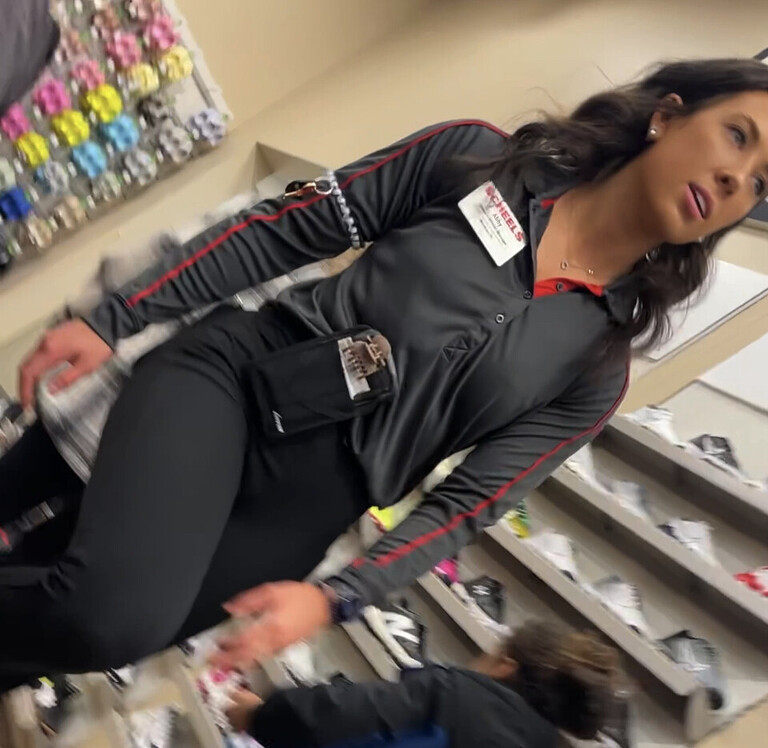 Cute Scheels employee bending over that ass - Spandex, Leggings & Yoga ...