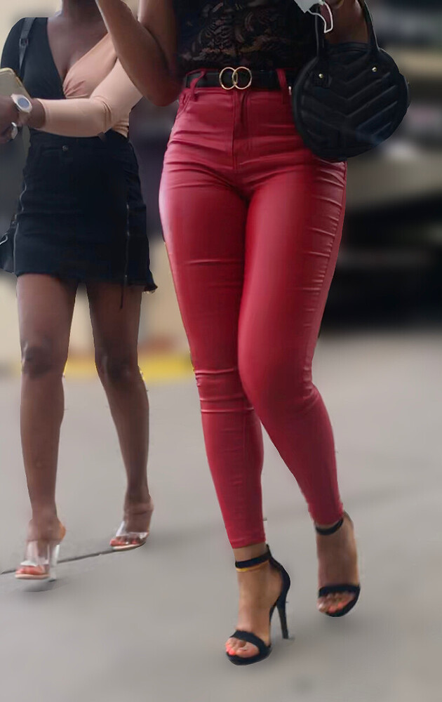 Perfect Ass In Tight Red馃崕 Leather Pants Plus Nice Cleavage Tight Jeans Forum