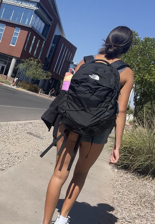 College girl shows off beautiful cheeks and makes me late to class ...
