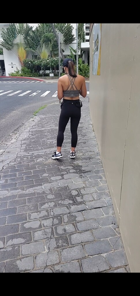 2 Part Video Follwing A Asian Wearing Lululemon Top And Spandex With