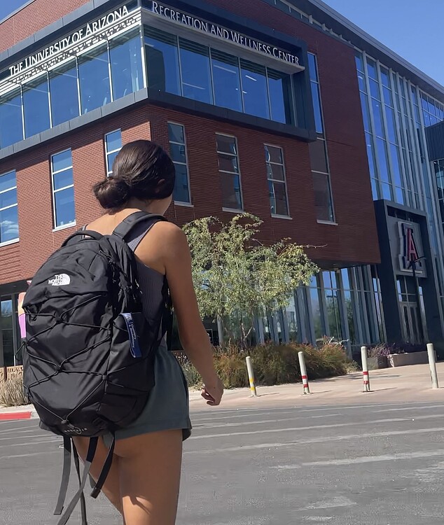 College girl shows off beautiful cheeks and makes me late to class ...