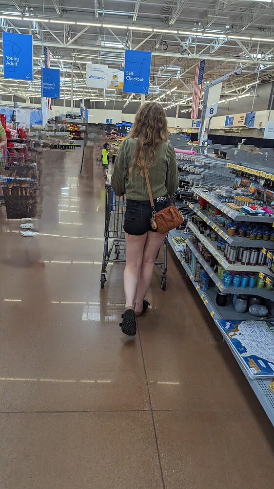 Rail Thin Walmart Cutie in short shorts (W/vid) - Short Shorts ...