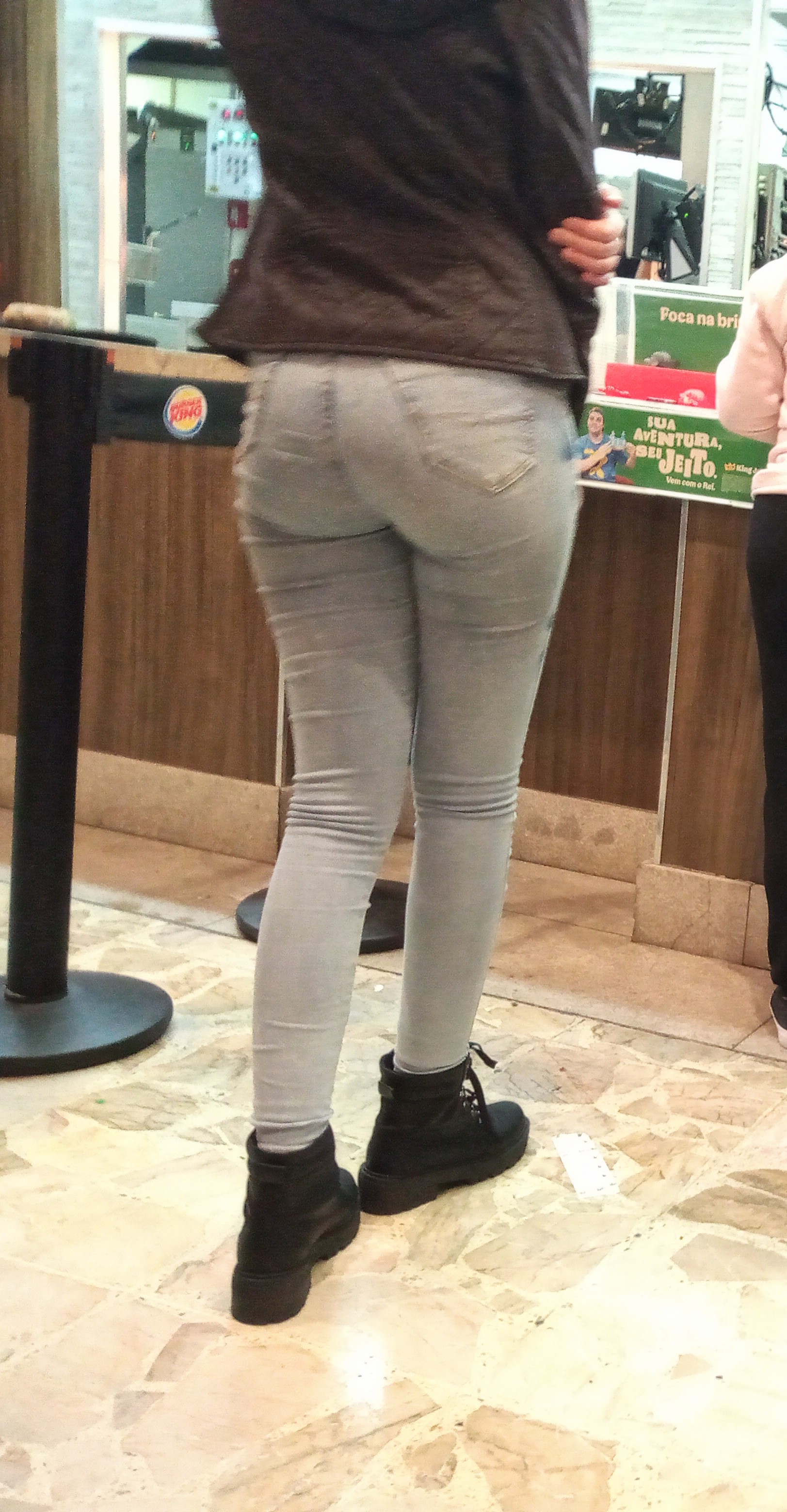 T33nage butt in line for Burger King - Tight Jeans - Forum