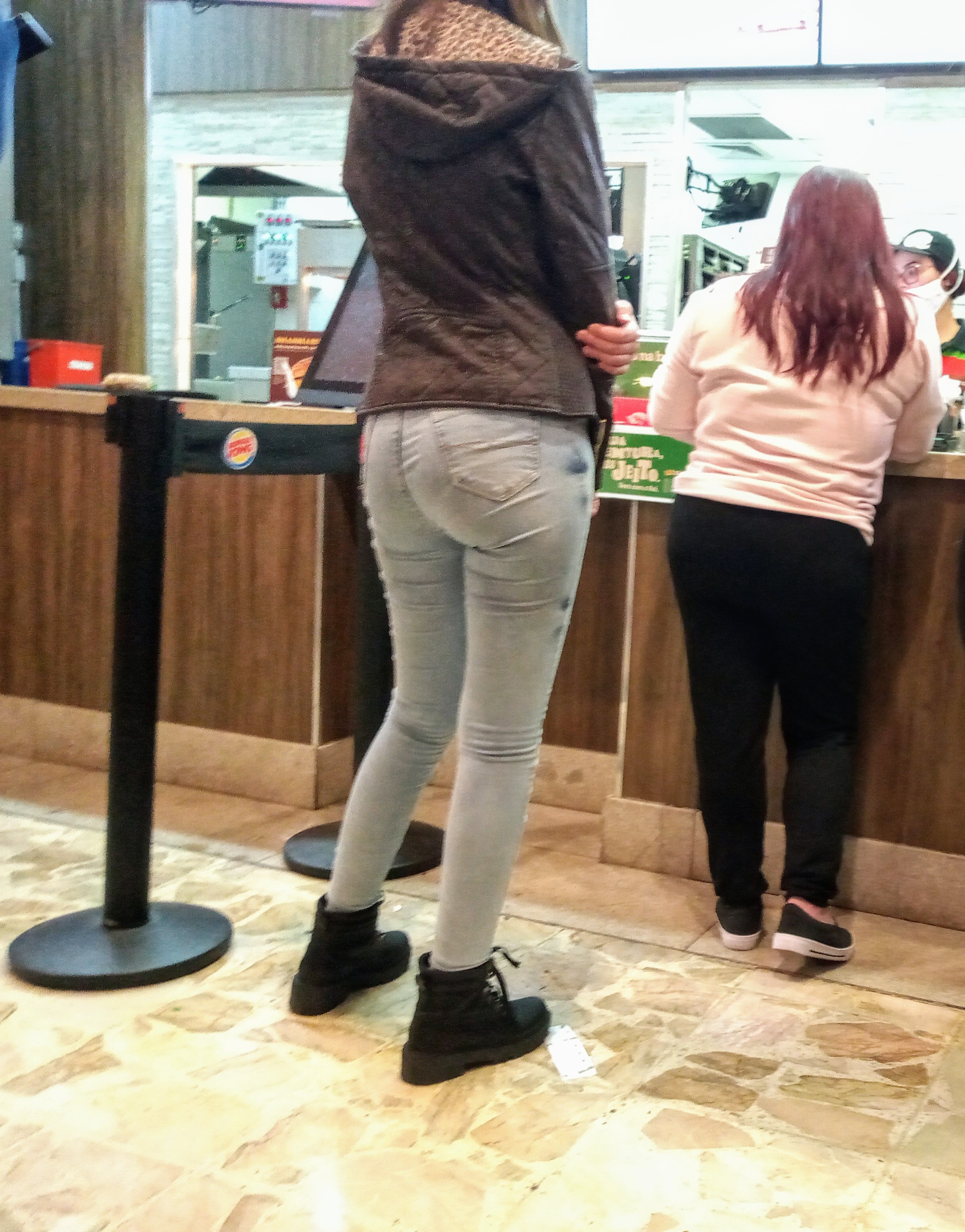 T33nage butt in line for Burger King - Tight Jeans - Forum