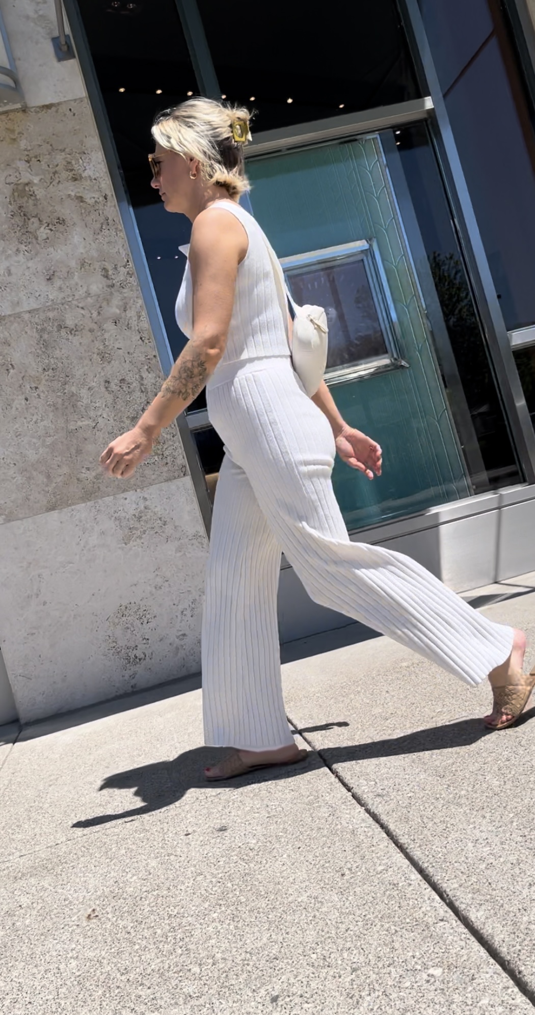 Blonde Cougar VTL in See-Thru Corded White Athleisure (more in comments ...