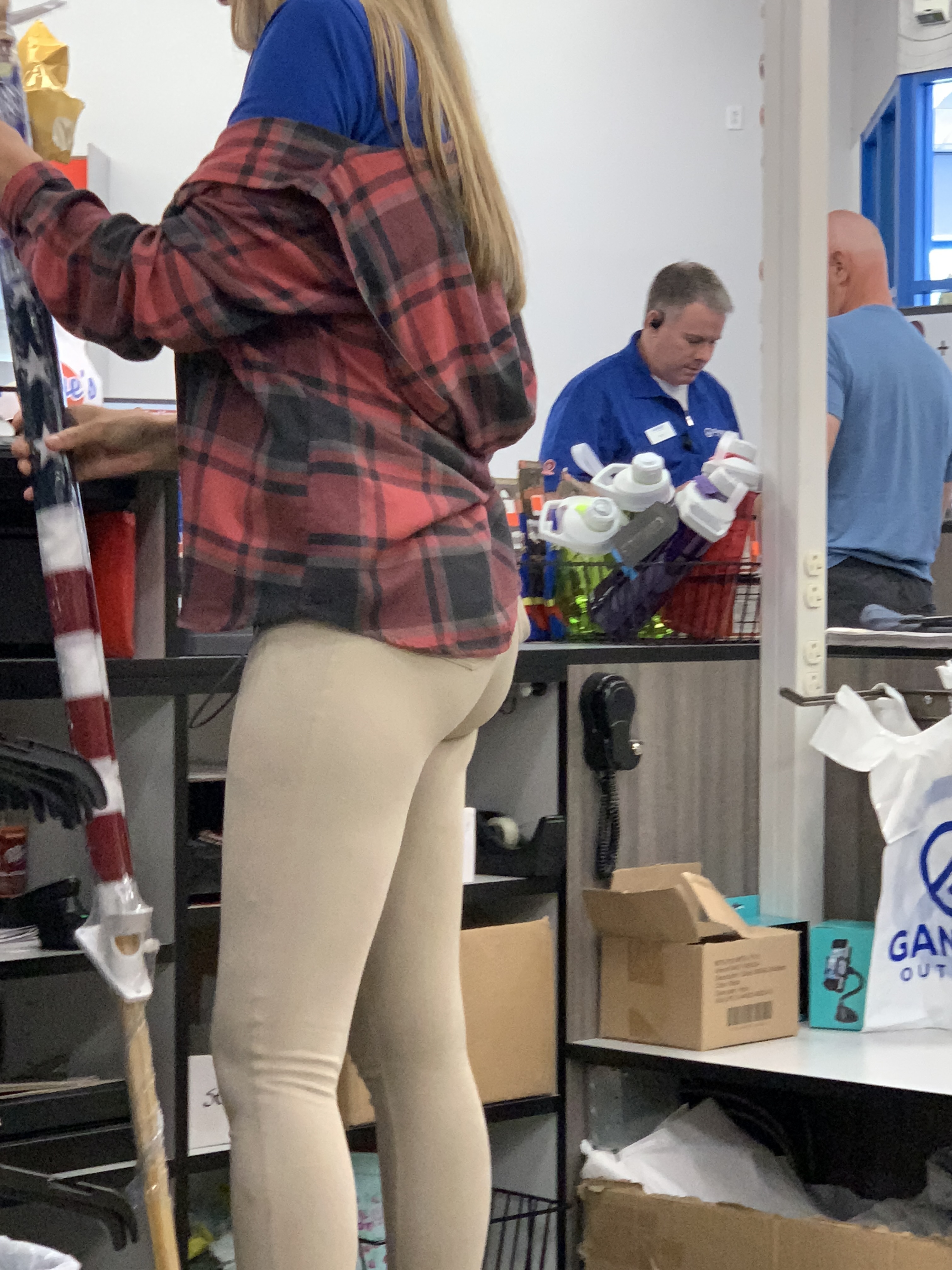 She puts the mountain in gander mountain. Tan jeggings - Spandex ...