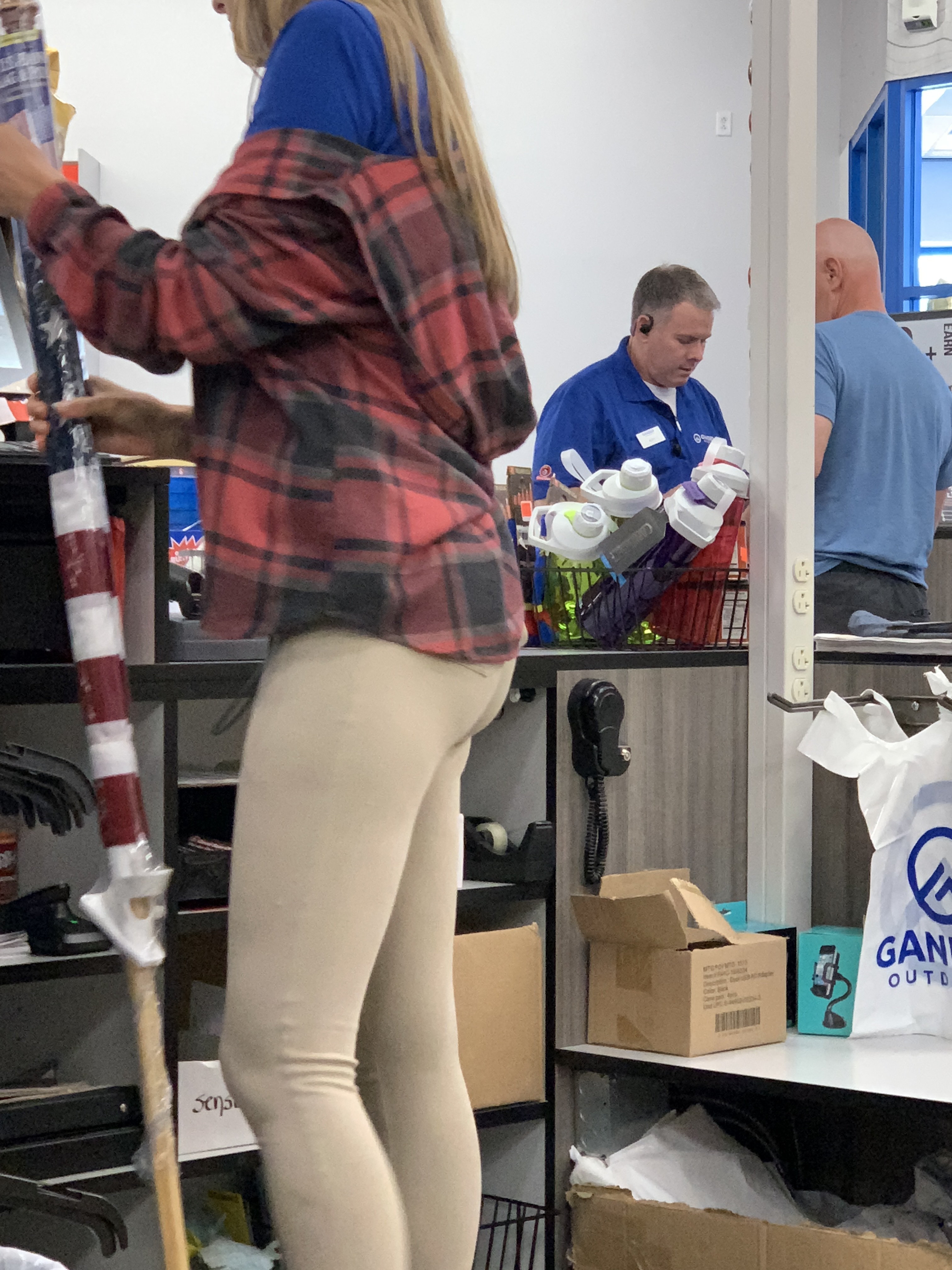 She puts the mountain in gander mountain. Tan jeggings - Spandex ...