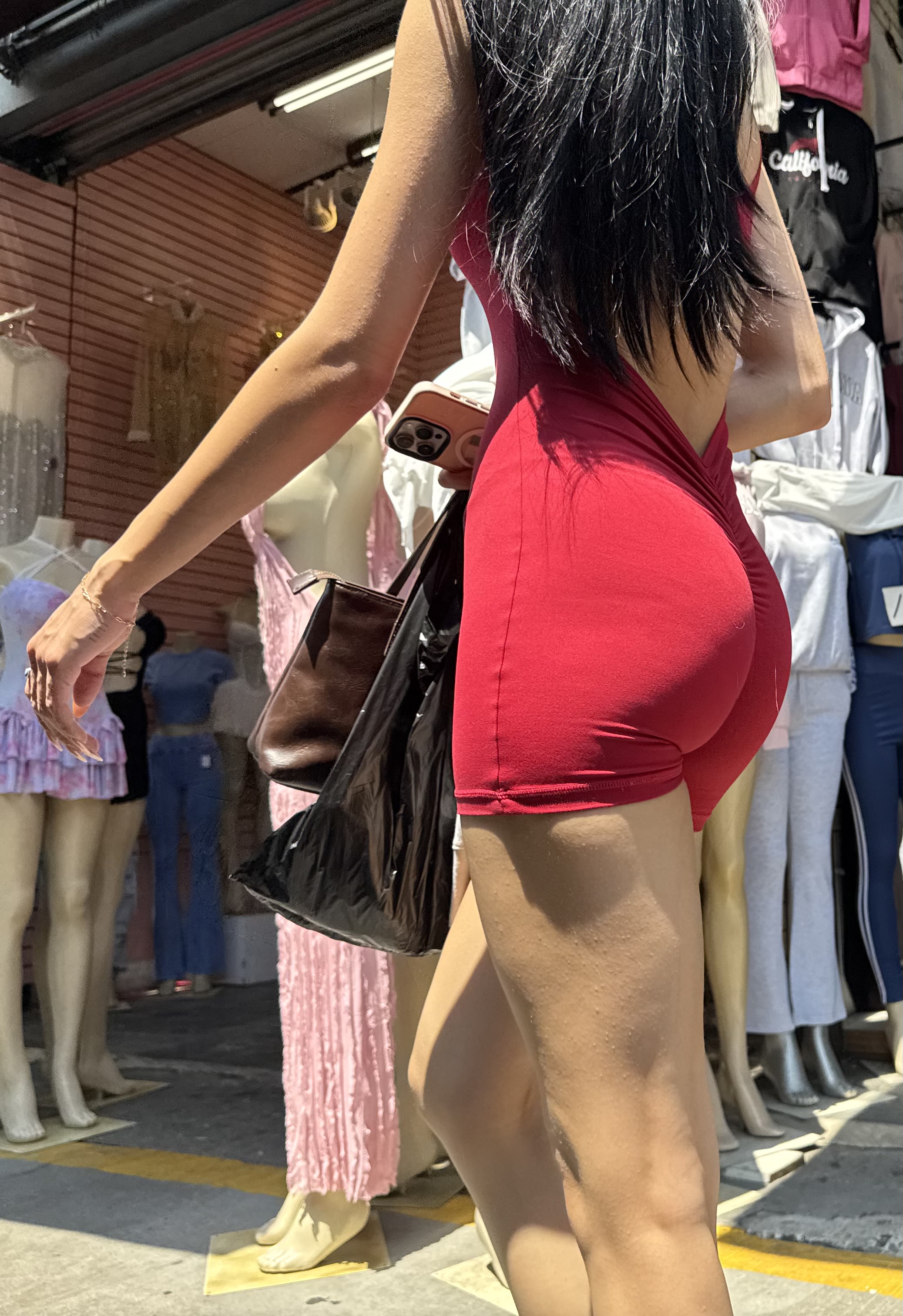 (OC) College Latina Stunner Red One-Piece With VTL and Cameltoe - Spandex, Leggings & Yoga Pants ...