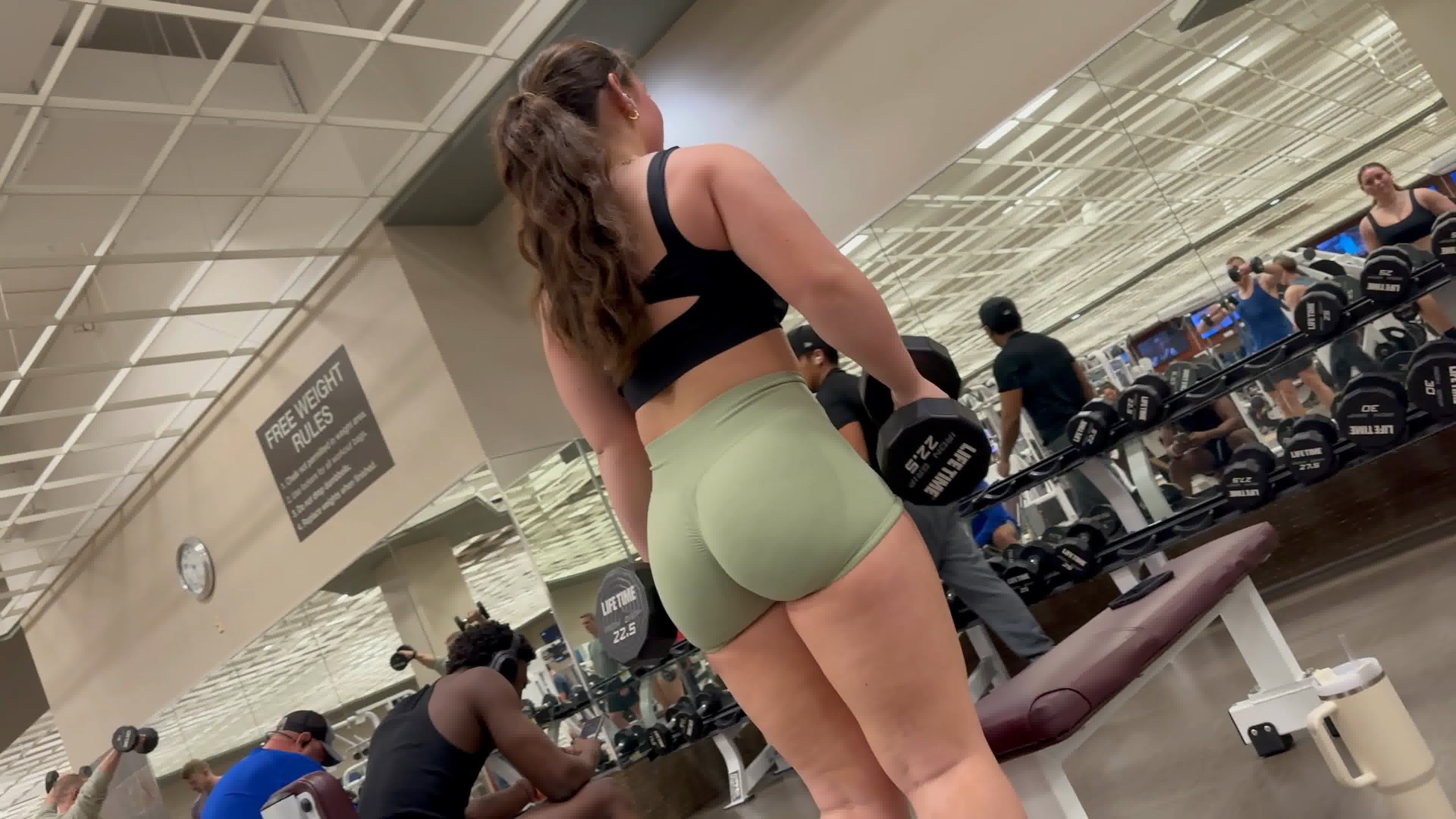 Latina In Spandex Shorts At Gym Not Oc Short Shorts And Volleyball