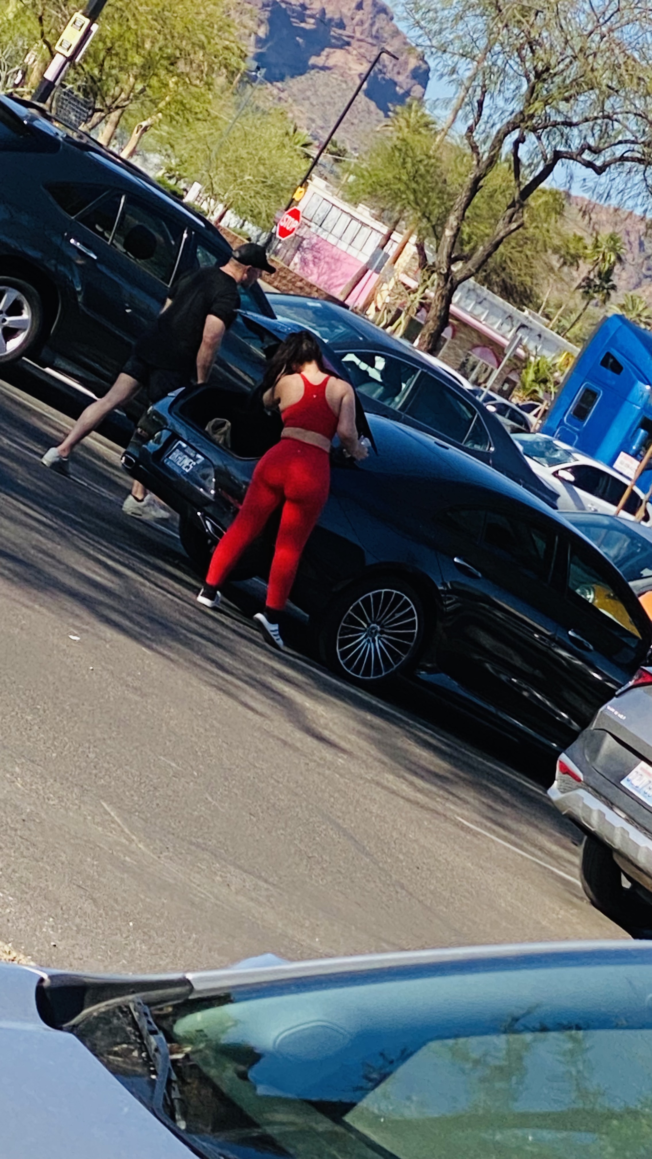 💦 Pawg In Red Gym Fit Omg Hd 🍑 💦 Oc Caps Spandex Leggings And Yoga