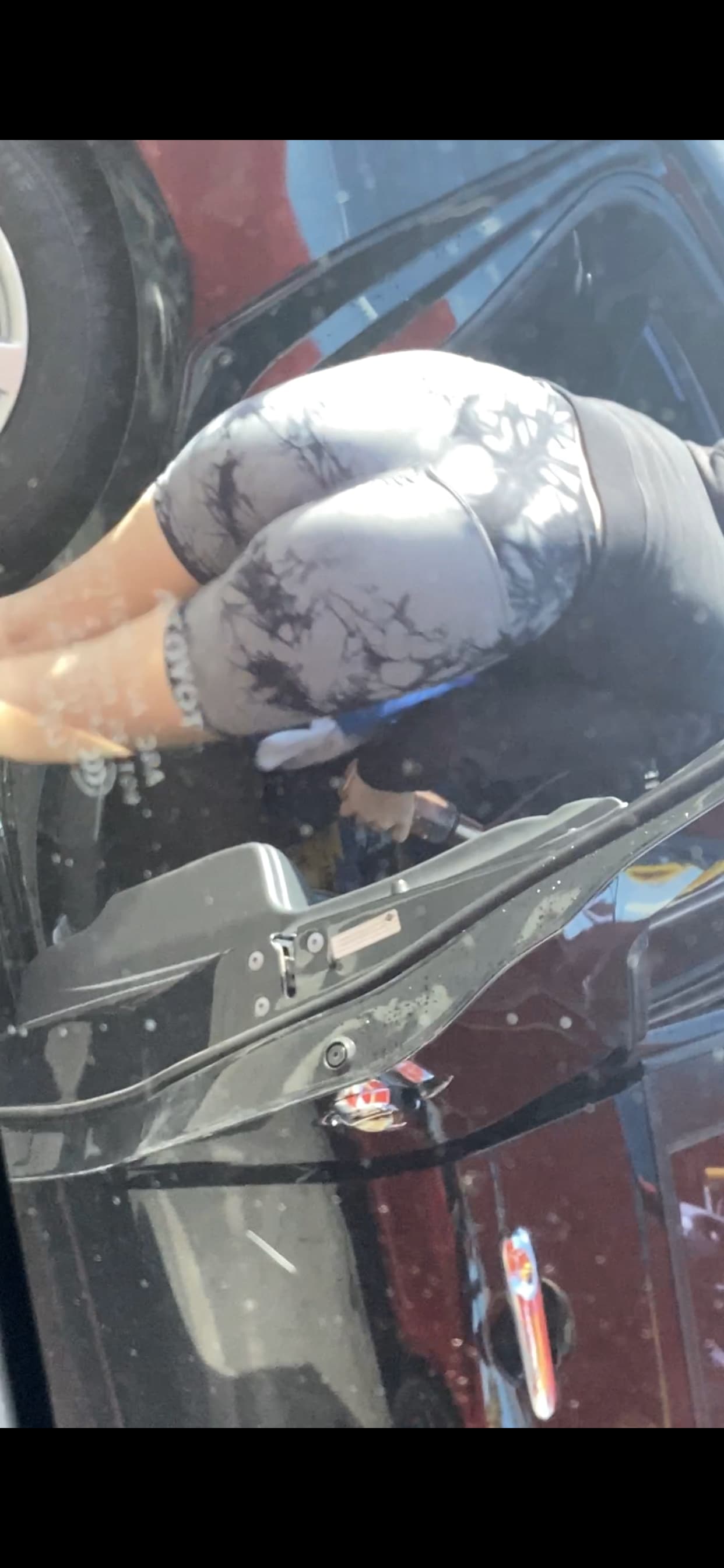 Sweet cheeks at car wash washing her car - Spandex, Leggings & Yoga ...