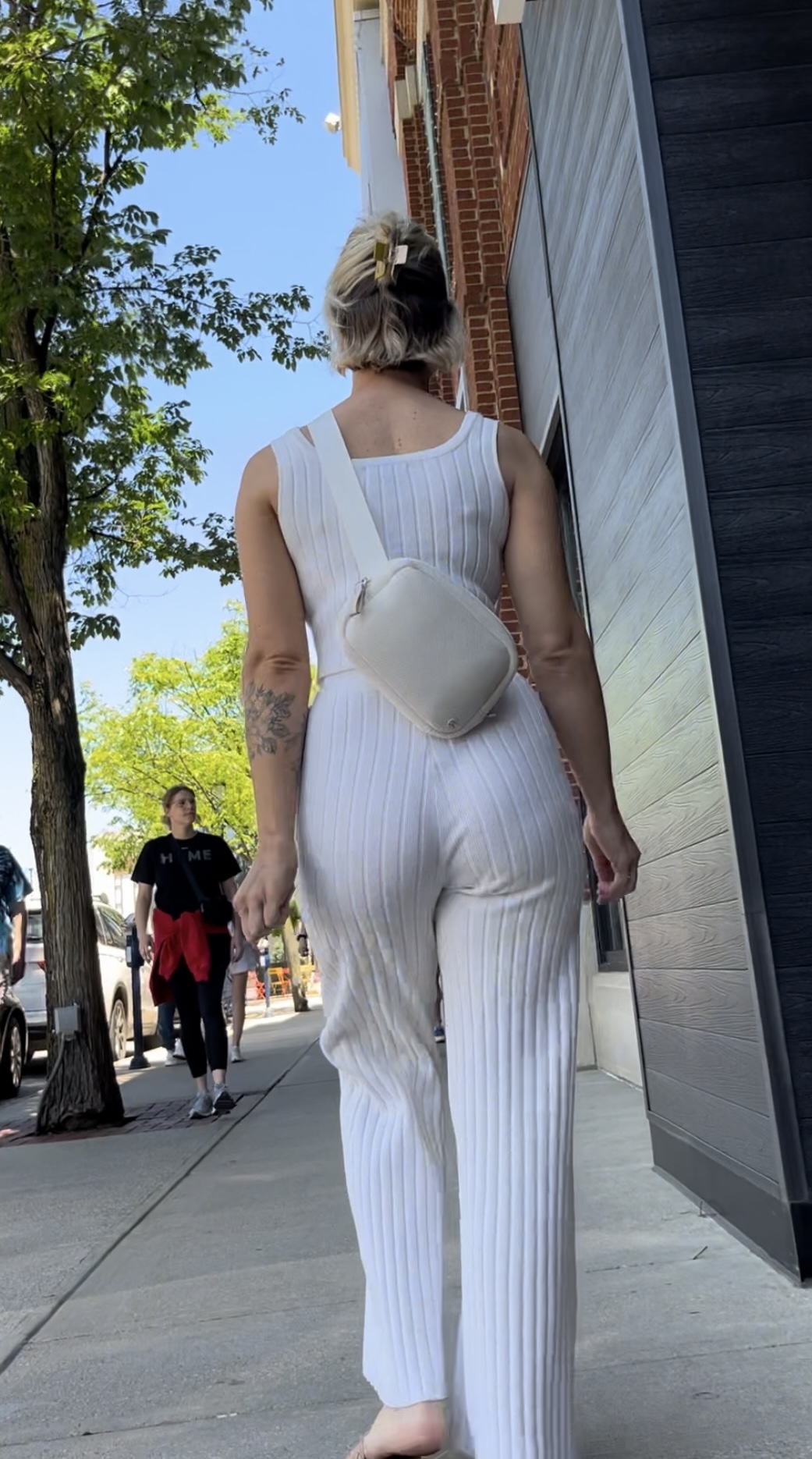 Blonde Cougar VTL in See-Thru Corded White Athleisure (more in comments ...