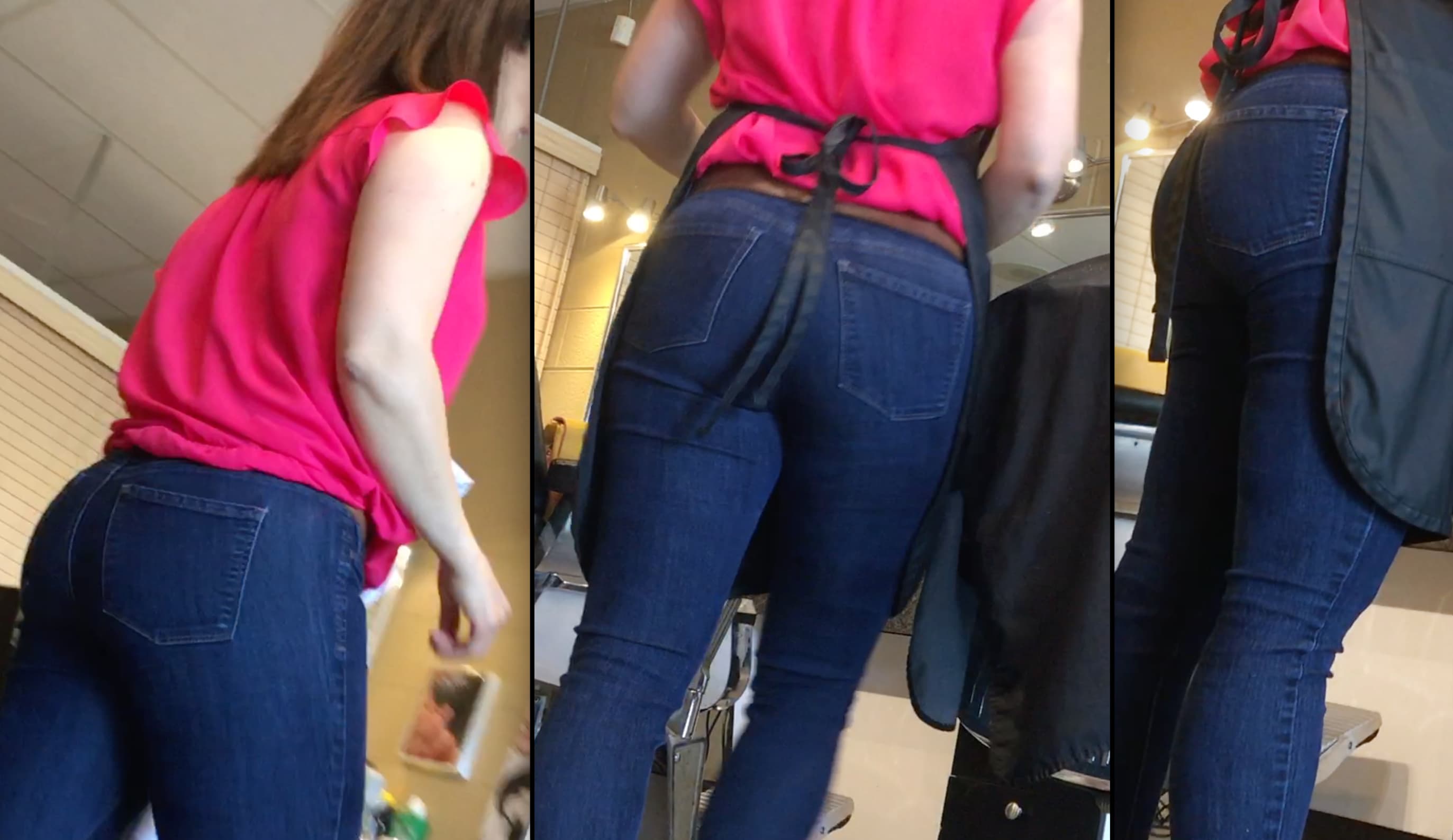 Salon Showoff Great Ass In Jeans Hot Face Who Needs A Blow Dry