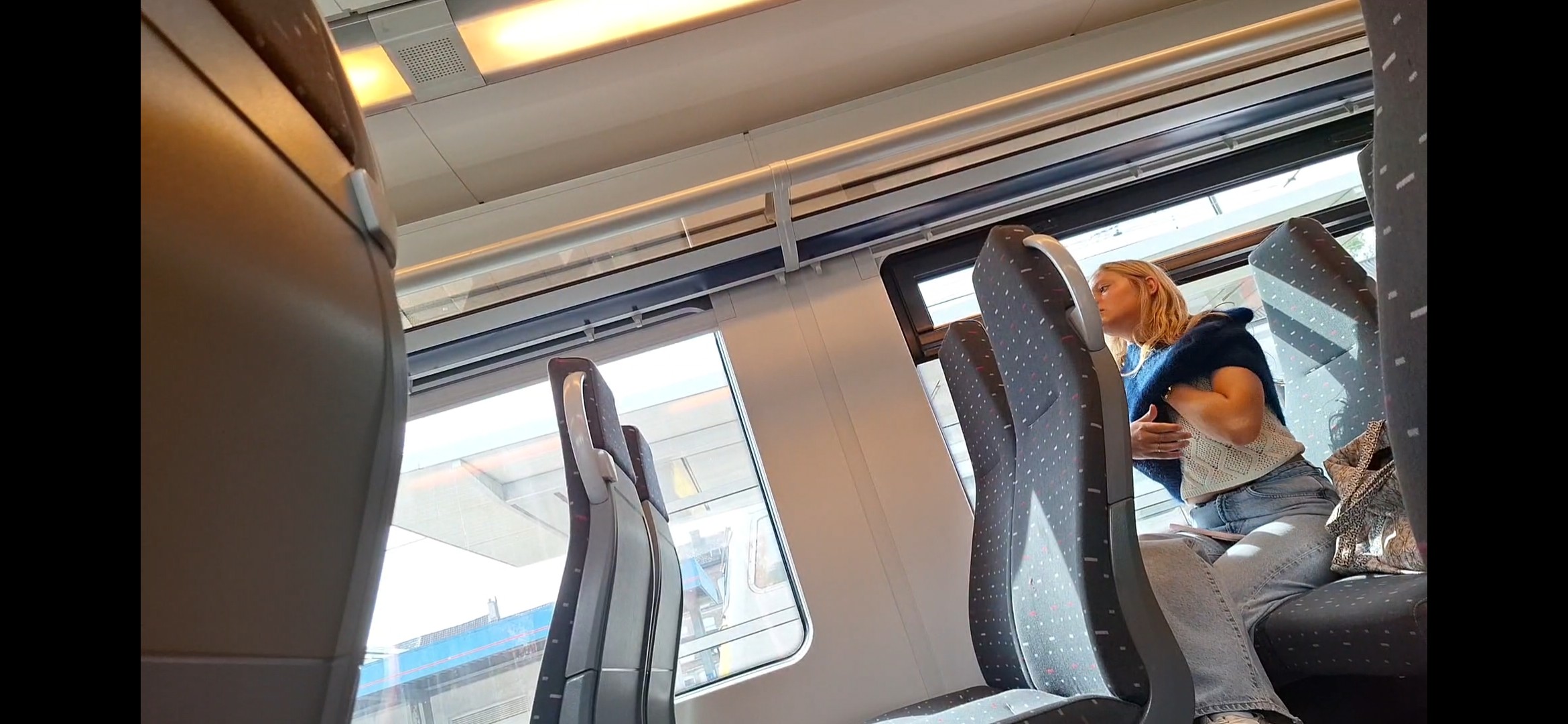 Belgian Blonde College girl in train [OC] - teen - Forum
