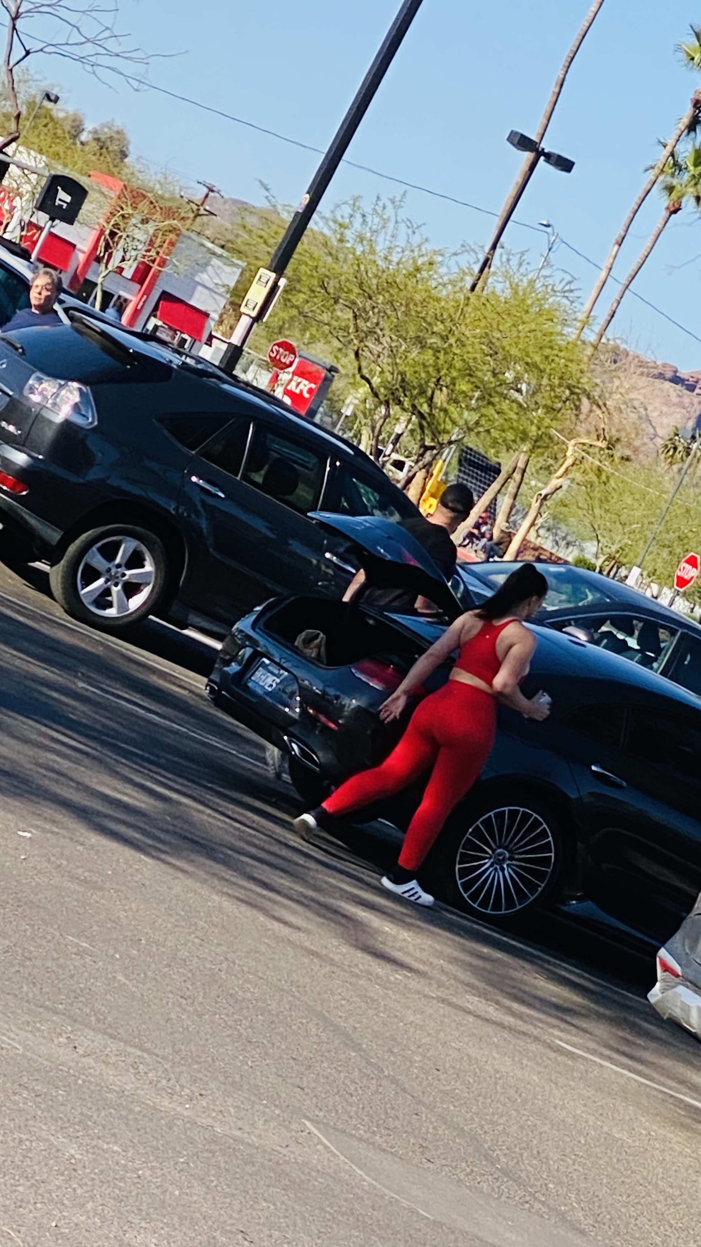 💦 Pawg In Red Gym Fit Omg Hd 🍑 💦 Oc Caps Spandex Leggings And Yoga