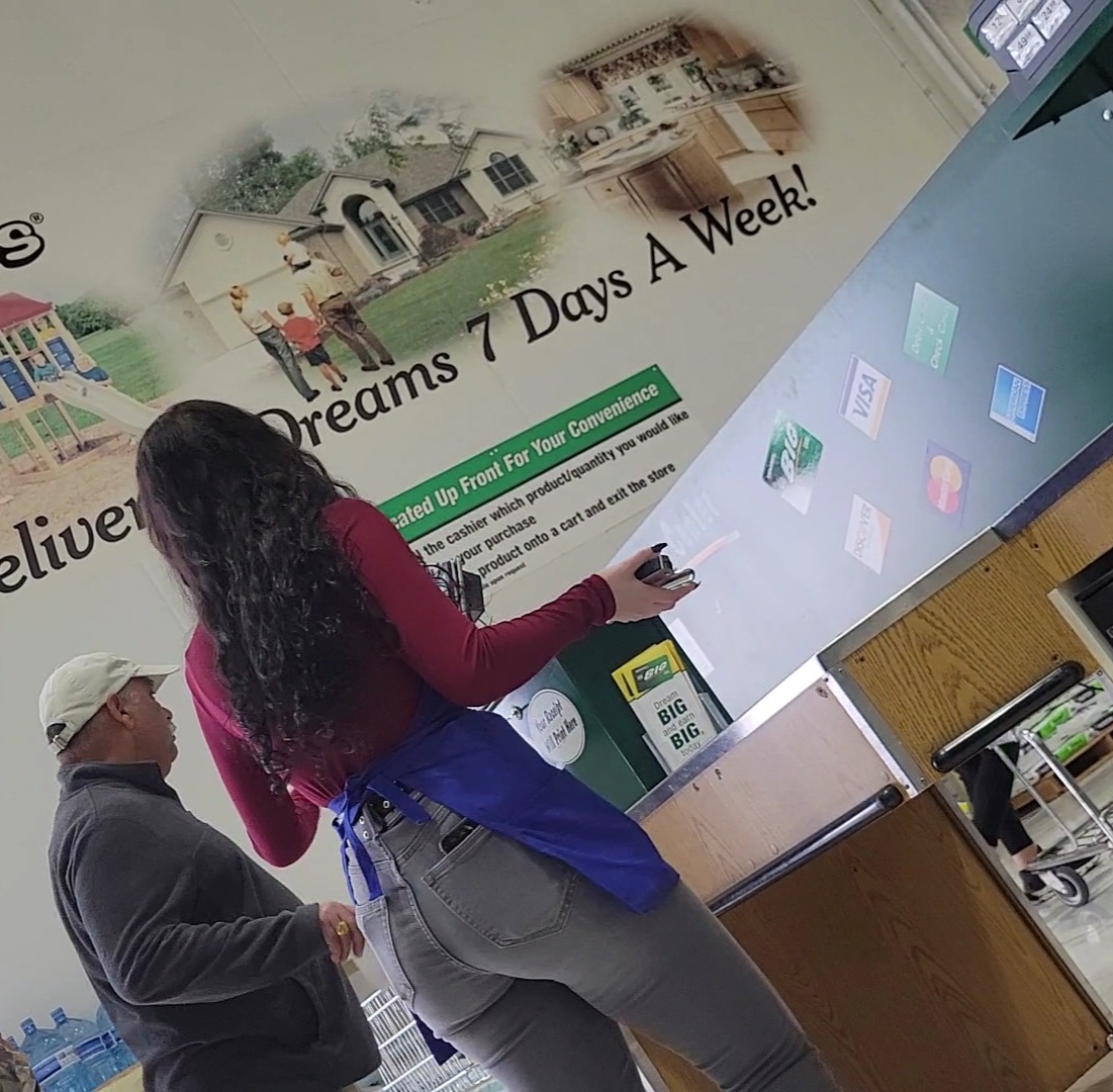 Sexy Cashier in Tight Tan Jeans - Tight Jeans - Forum