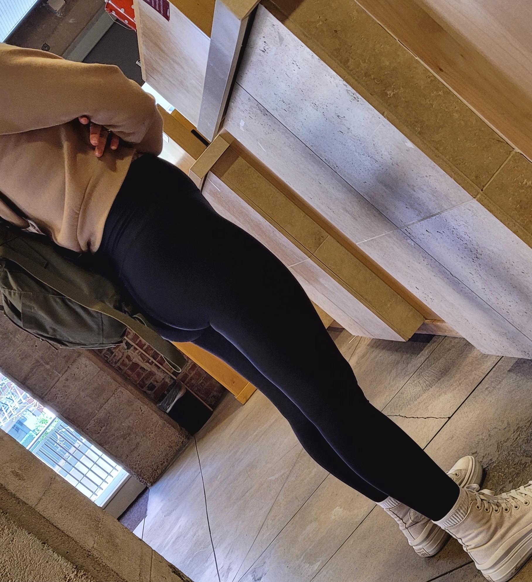 Super Cute Babe At Bank In Black Leggings Thick Bonus Spandex Leggings And Yoga Pants Forum