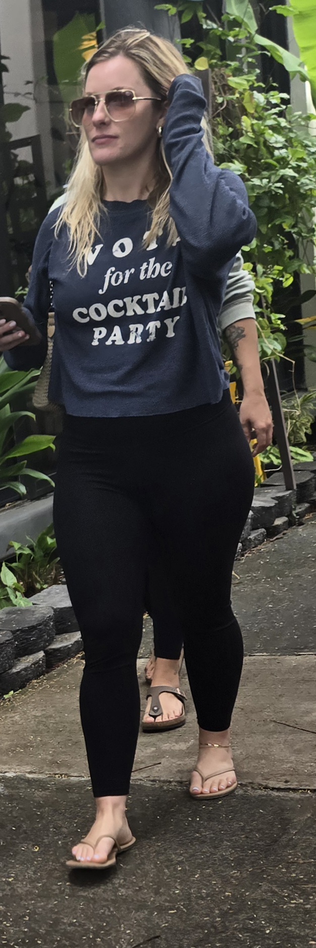 Good looking blonde - great feet and legs - Spandex, Leggings & Yoga ...