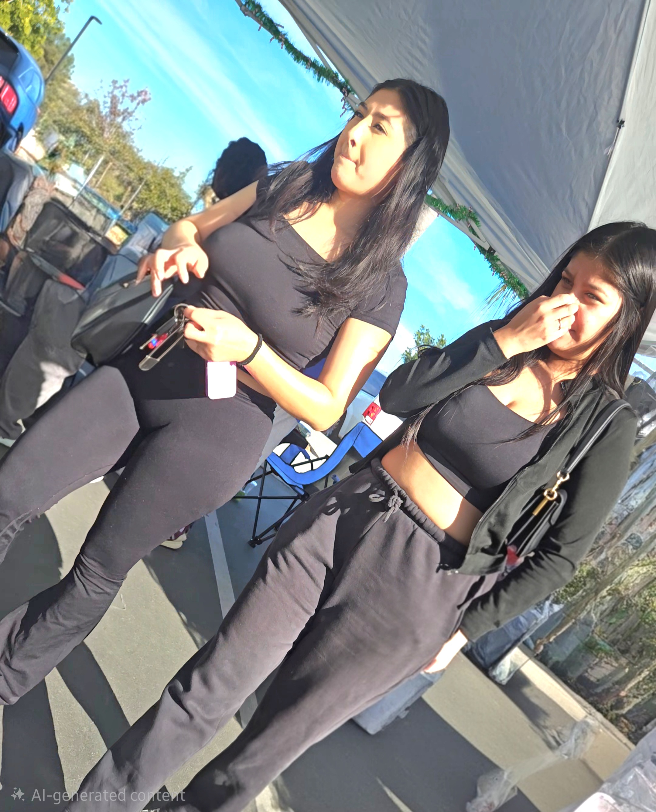 2 Mexican cuties face shot + frontal - Spandex, Leggings & Yoga Pants ...